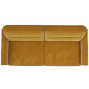 Novogratz Concord Sofa, Small Space Living Room 3 Seater, Pocket Coil Cushions, Mustard Yellow Velvet
