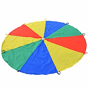 Sonyabecca Parachute for Kids 6' with 9 Handles Game Toy for Kids Play