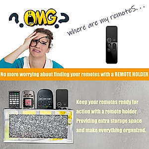 GOTHICO Mirrored Remote Holder, Wall Mounted Crush Diamond Bling Decoration Organizer Storage Box for Remote Phone Pad Wallet Notebook (8.3"×2.5"×4" For 3 or 4 Remote Controls)