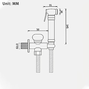 Bidet Sprayer for Toilet, Antique Brass Handheld Sprayer with Hose Wall Mounted Baby Diaper Cloth Washer and Shower Sprayer for Pet,Bronze,A