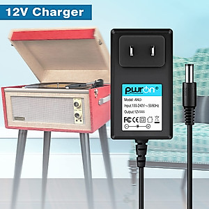 12V Ac Dc Adapter Charger Replacement for Crosley Radio CR49 CR49-BT CR49-TA CR249 CR249-TA CR32CD CR6233A CR6233A-RE CR7002A CR7002A-PA Tech Turntable Record Player I.T.E Switching Power Supply