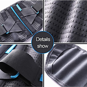 Back Brace for Lower Back Pain,Back Support W/Lumbar Pad for Men Women Herniated Disc,Sciatica,Scoliosis,Waist Pain Relief Lumbar Support Belt for heavy lifting(Gray/Blue,S/M Fit Belly 23.5"-29.5")