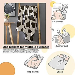 Cow Print Blanket 50"×60" Soft Throw Blanket for Couch Super Soft Thick Blanket Cozy Fluffy Blanket Black White Gifts for Women Mom Dad Friends Sister Teen Girls Grandpa Sofa
