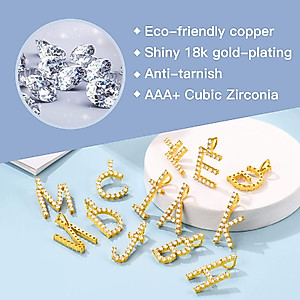 Suplight Tennis Chain Initial Necklace, Choker Chain with Pendant, Womens Bling Necklace, Cubic Zirconia CZ Micro Pave A-Z Alphabet Letter Necklaces for Women