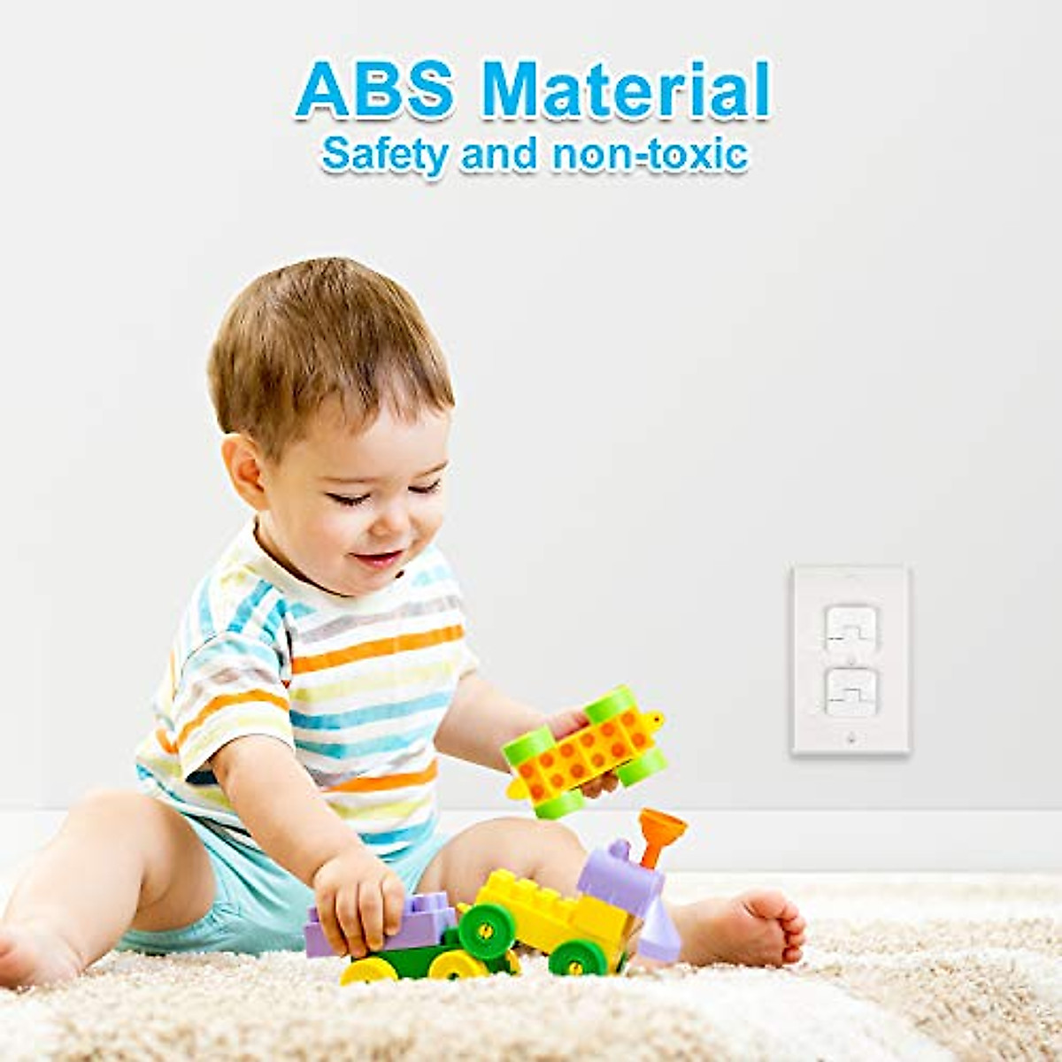 Outlet Covers (45 Pack) with Hidden Pull Handle Baby Proofing Plug Covers 3-Prong Child Safety Socket Covers Electrical Outlet Protectors Kid Proof Outlet Cap