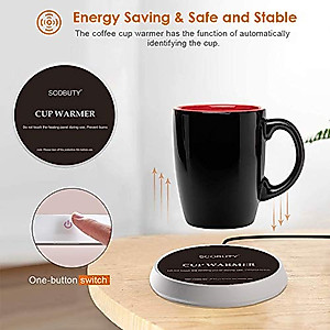 Coffee Warmer,Coffee Mug Warmer,Electric Beverage Warmer,Smart Coffee Warmer with Two Temperature Settings,Office Home Use Beverage Warmer Plate for Coffee, Milk, Tea, Water (Black and White)