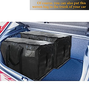 CUXFLS Moving Bags Heavy Duty Extra Large Stroage Bags with Strong Zippers and Handles for Moving Supplies, Foldable Heavy-Duty Storage Bags Storage for Space Saving, Alternative to Moving Boxes（Black - L - Set of 4）