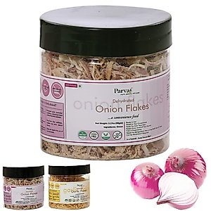 Parvaa Dehydrated Onion Flakes | Perfectly Chopped, Preservative-Free, and 100% Organic for Optimal Health | Granulated Onion | Versatile and Delicious Cooking Ingredient 3.17oz – (90g)