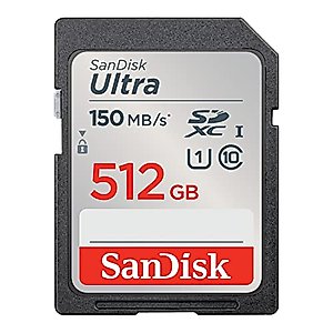 SanDisk 512GB Ultra SDXC UHS-I Memory Card - Up to 150MB/s, C10, U1, Full HD, SD Card - SDSDUNC-512G-GN6IN