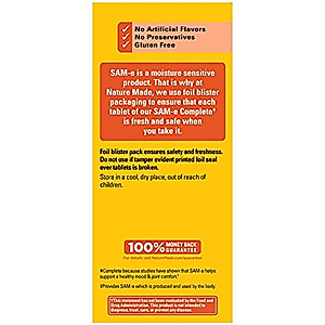 Nature Made SAM-e 200 mg Complete, Dietary Supplement for Mood Support, 60 Tablets, 30 Day Supply