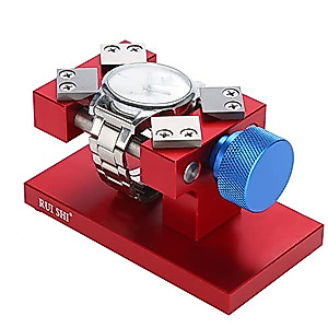 AYNEFY Watch Bezel Opener Red Silver Watch Bezel Removal Tool Workbench Back Case Opener Tool for Watch Maintenance(Red)