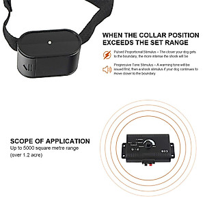 Electric Dog Fence, Waterproof and Battery-Operated Training Collar, Above Ground & Underground Dog Fence Containment System, Suitable for Small, Medium, Large Dogs,for1dog