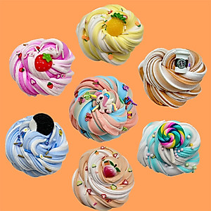 Butter Slime Kit Dual Color 7 Packed Party Favors, Educational Slime Toys, Birthday Gifts Prize,Super Soft and Non-Sticky Slime for Boy and Girls