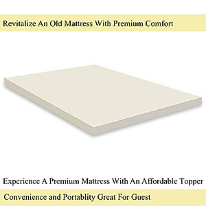 Mayton Soft 2-inch Foam Mattress Topper with Optimum Body Support | Comfortable and Breathable Bed Toppers for Mattress with Orthopedic Benefits, Helps Relieve Luber and Back Pain, Twin, White