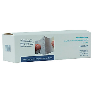 Areza Medical Surgical Tape Three Rolls Porous Skin Soft Fabric Cloth Adhesive Tape 2" x 10 Yards