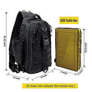 Amitfo Fishing Backpack Fishing Tackle Backpack with Rod Holder Tackle Box Bag Fishing Gear Shoulder Backpack