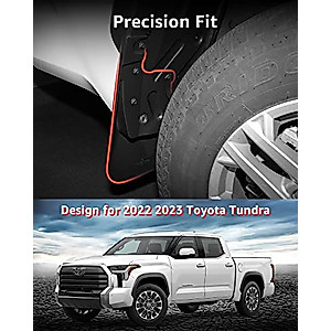 RefitEco Mud Flaps for 2022 2023 Toyota Tundra Accessories All Weather Guard Mud Guards Splash Front & Rear 4pcs Set