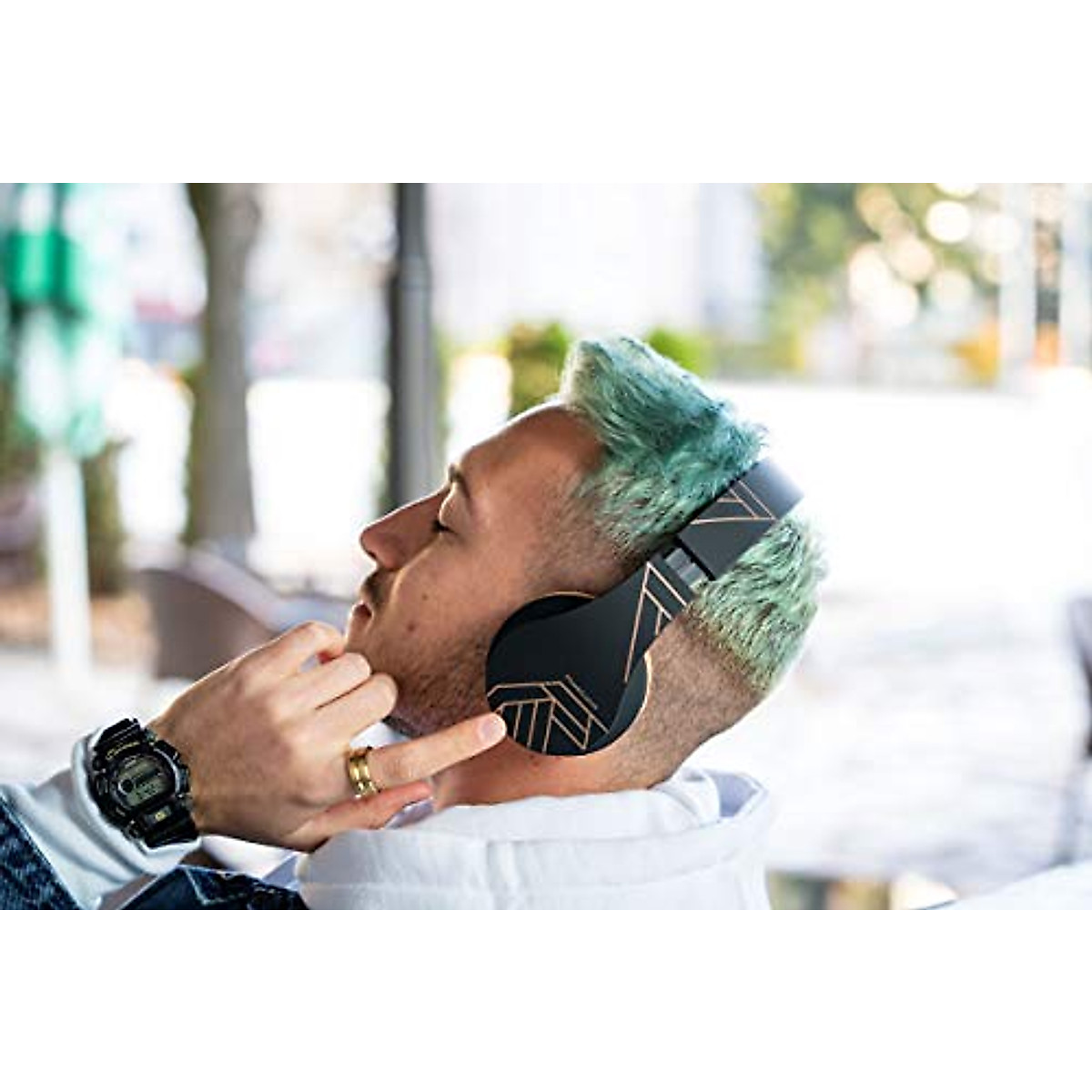 PowerLocus Rose Gold Bluetooth Headphones with Black/Brown Bluetooth Headphones