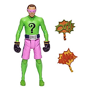 McFarlane Toys, DC Multiverse, 5-inch DC Retro Riddler Boxing Action Figure with Action Word Bubbles, Collectible DC Retro 1960's TV Figure – Ages 12+