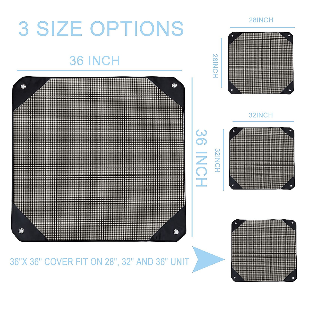 Air Conditioner Covers for Outside Units Central Top Universal Mesh Outdoor AC Unit Defender Heat Pump Conditioning Cover (32 x 32 inch), Black