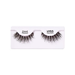 KISS Magnetic Lashes, Crowd Pleaser, 1 Pair of Synthetic False Eyelashes With 5 Double Strength Magnets, Wind Resistant, Dermatologist Tested Fake Lashes Last Up To 16 Hours, Reusable Up To 15 Times