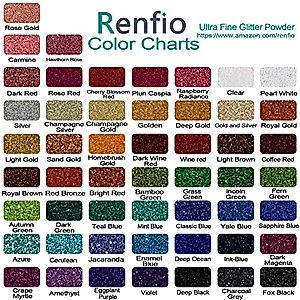 Renfio Ultra Fine Glitter Powder Metallic Resin Glitter 1.75 Oz (50g) PET Flakes Crafts Sequins 1/128" 0.008" 0.2mm Epoxy Chips Flakes for Tumblers Slime Decoration - Deep Black
