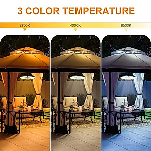 CLY Solar Shed Light Indoor Outdoor 152LED Motion Sensor Pendant Light 1000LM, Dimmable 2500K-6500K Remote Control 5 Modes Timer Memory Function Hanging Solar Lights for Garage Barn Patio Gazebo