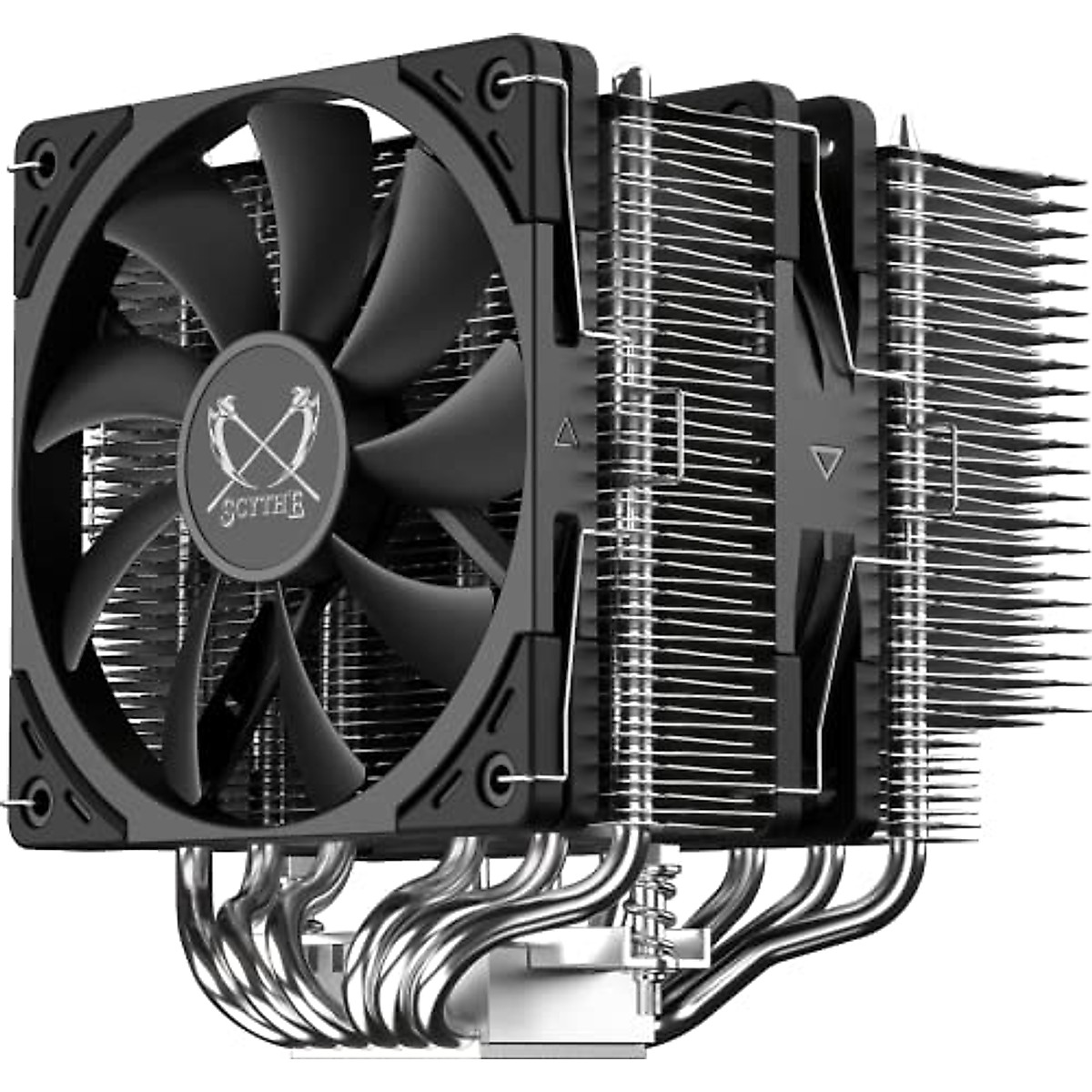 Scythe Fuma 2 Rev.B CPU Air Cooler, Intel LGA1700, LGA1151, AMD AM5/AM4/Ryzen 120mm, Dual Towers, Black Top Cover