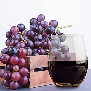 Season STORY Crystal Stemless Wine Glasses Set of 4-15 oz, Red Wine Glasses, Copas De Vino De Cristal Elegantes, Chardonnay Wine Glasses, pinot noir wine glass set, gift set for wedding, birthday