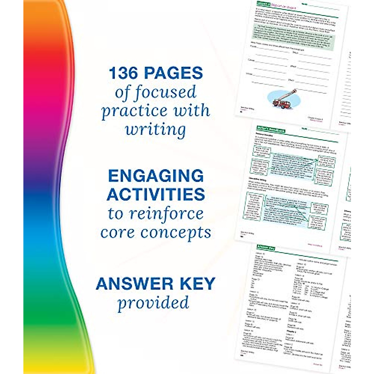 Spectrum 7th Grade Writing Workbooks, Ages 12 to 13, 7th Grade Writing, Informative, Argumentative, Comparative, and Fiction Story Writing Prompts, Writing Practice for Kids - 136 Pages