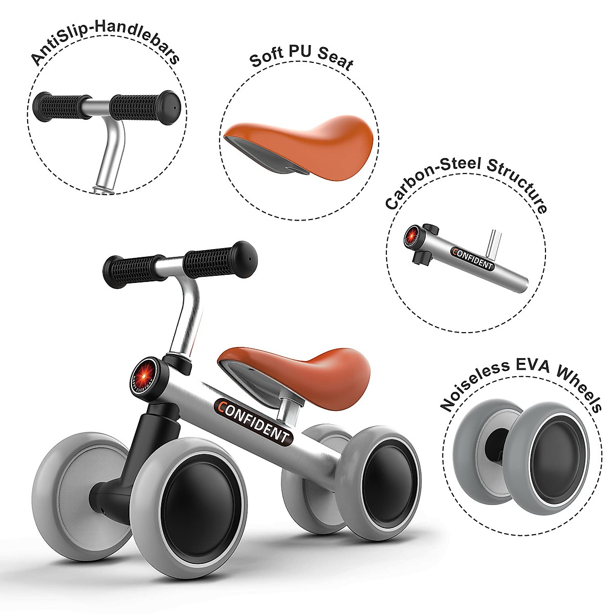 Baby Balance Bike 1 Year Old, Toddler Bike for One Year Old Boy Birthday Gift, 1-3 Years Toddler First Bike with No Pedal & Silence Wheels, Ride on Toy Gifts for 1 Year Old Boy