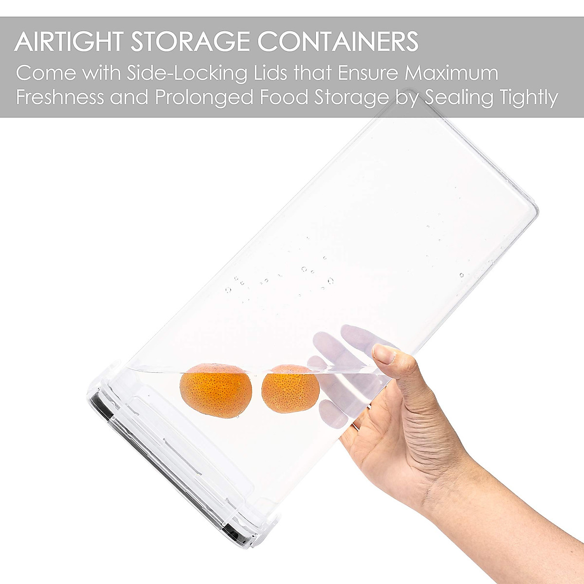 Vtopmart Airtight Food Storage Containers With Lids, 4 PCS 2.8L Pasta Containers for Pantry Organization and Storage, BPA Free Kitchen Storage Containers for Spaghetti, Flour, Sugar and Noodles, Black