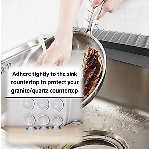 Silicone Sink Edge Protectors, Kitchen Sink Splash Guards With Suction Cup, Splash Guard For Bathtub Sink, 4" x 14" Multifunction Sink Accessories, Countertop Protectors For Quartz Kitchen Sink