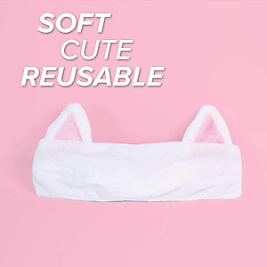I DEW CARE White Cat Headband + Pawfect Face Scrubber Bundle