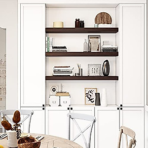 WELLAND Colin 10" Deep Floating Shelves Rustic Wall Shelf Wall Mounted Wooden Shelves (Walnut, 48X10X2.75 inch)