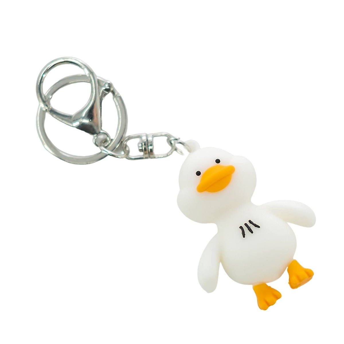 Crafters Cup Duck Duck Keychains | Bulk 10 Pack | Yellow Rubber Duck | Attach To Duck Duck Tag | You've Been Ducked White Duck Keychain