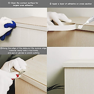 ZYJT PVC Edge Banding, 1" x 25ft Non Glued Flexible Durable Real Brushed Aluminum Grey Silver Veneer Edge Trim for DIY Table Cabinet Furniture Decorative Trim