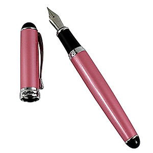 3 PCS Jinhao X750 Fountain Pen Medium 18KGP Nib in 3 Colors(Black, Purple, Pink) with Transparent Pen Pouch