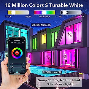 kuwikfule LED Smart Light Bulbs 2 Pack A19 Smart Light Bulbs,RGB Color Changing Light Bulb,Bluetooth&WiFi Light Bulb,Rainbow LED Bulbs,Google Home & Alexa Light Bulb with Speaker