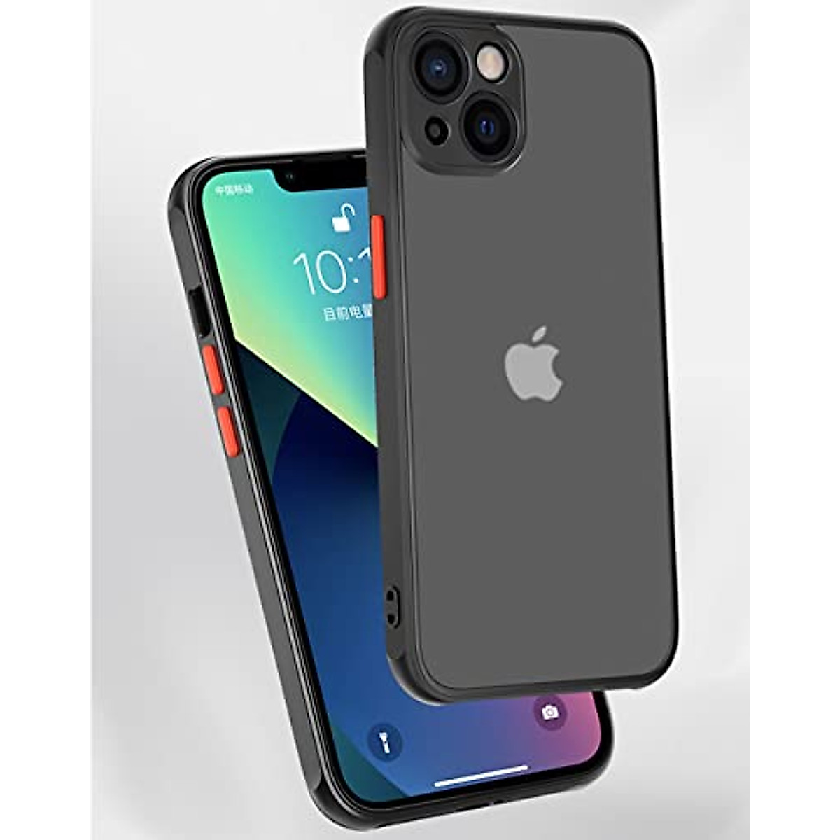 ZEZHOU iPhone 13 Mini Case with Camera Lens Protector, 5.4 inch, Translucent Matte Hard PC Back with Soft Silicone Bumper, Slim Shockproof, Drop Protective Phone case for iPhone 13 Mini, Pine Green