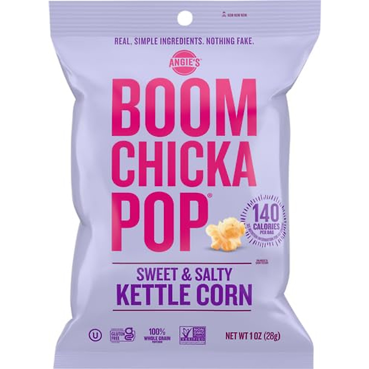 Angie's BOOMCHICKAPOP Sweet & Salty Kettle Corn Popcorn, 1 oz. (Pack of 24)