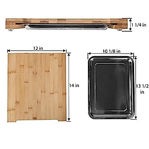 Lily’s Home Mess-Free Bamboo Cutting Board With Slide Out Drawer Tray, Large
