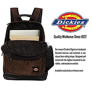 Dickies Signature Backpack for School Classic Logo Water Resistant Casual Daypack for Travel Fits 15.6 Inch Notebook (Brown Duck Corduroy)
