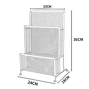 Magazine Rack Newspaper Rack Book Shelf Storage Rack Hollow Metal Wire Letter Rack Display Stand Office Desktop Front Desk 24X18X36CM MUMUJIN (Color : Black)
