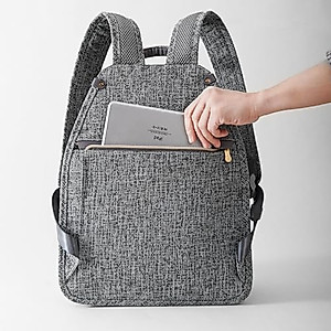 SUNVENO Mini Diaper Bag Backpack, Multifunctional Baby Bag with Insulated Pockets Waterproof Travel Bag, Grab-Top Handle (Hemp Grey)