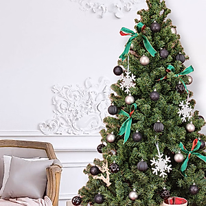 Every Day is Christmas Ornaments, Shatterproof Christmas Tree Ornament Set, Christmas Balls Decoration 50 Count (2.24"/57mm, Black Grey)