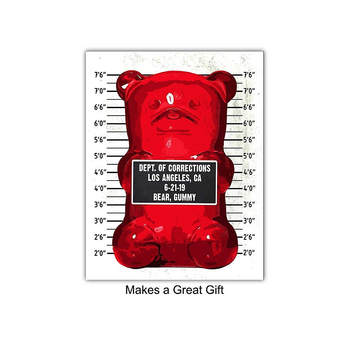 Gummy Bear Mugshot Modern Pop Art, Wall Art Set - Original 8x10 Poster Prints - Cool Unique Gift - Unframed Photo Pictures