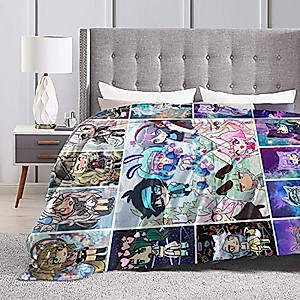 Gearbest Gacha Cartoon Game All Season Blanket Ultra Soft Throw Blanket Flannel Fleece, Warm Fuzzy Blanket for Kid Bed Couch Chair Living Room (1, 50"x40")