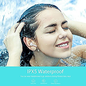 AMAFACE Wireless Earbuds White Bluetooth Earbuds with Mic 30H Playtime IPX5 Waterproof HiFi Stereo Cordless Earbuds LED Display USB-C in Ear Headphones for iPhones Android