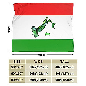 Flannel Fleece Best Throw Blanket, Map of Italy and Italian Flag Green White Red Stripes Blankets for Better Relaxing Daycare, Air Conditioning Blanket and Quality Easy Care 50" x 40"
